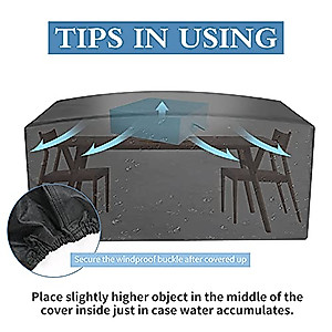 HREFEU Patio Table Cover Black, Heavy Duty 600D Oxford Deck Box Cover, Outdoor Table Cover,Outdoor Patio Furniture Cover Waterproof for Sofa, Coffee Table and Chairs - 63 x 30 x 28 inch