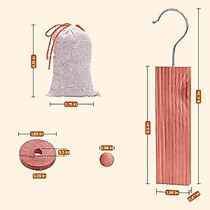 Homode Cedar Blocks for Clothes Storage, Set of 60, Cedar Chips for Closets and Drawers, Aromatic Cedar Wood Balls and Cedar Sachets, Cedar Closet Freshener