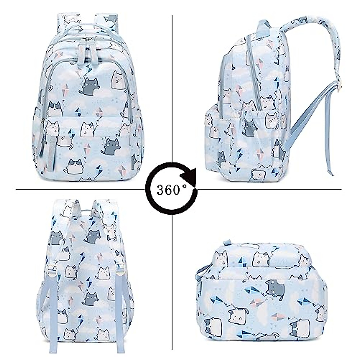 XINWLL Girls Backpack 15.6 Inch Laptop School Bag Cute Kids Kindergarten Elementary Backpacks Middle Schoolbag Large Bookbags for Women Teens Students Anti Theft Travel Daypack