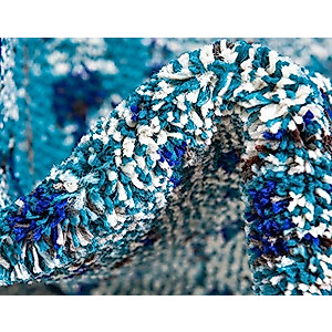 Rugs.com Fleur Collection Rug – 3' Round Light Blue Medium-Pile Rug Perfect for Kitchens, Dining Rooms