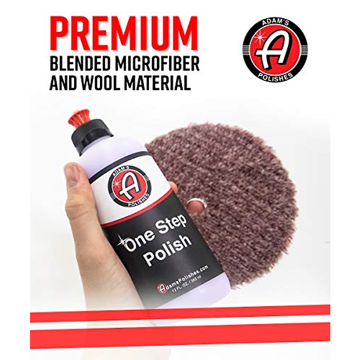 Adam's Premium Polisher Pads - Blended Wool & Microfiber Cuts & Finishes in One Step - Color Coded to Match with Recommended Polishes or Compounds (5.5", One Step Polishing Pad)