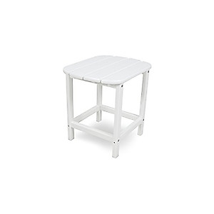 POLYWOOD R100WH Presidential Rocking Chair, White & SBT18WH South Beach 18" Outdoor Side Table, White