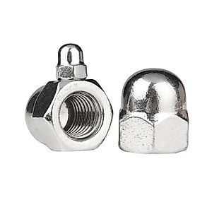 WALENI 5-20pcs Acorn Cap Nut M3 M4 M5 M6 M8 M10 Stainless Steel Decorative Dome Cap Nuts Blind Nuts(201 Stainless Steel,M10 (5pcs))