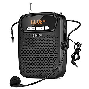 Portable Mini Voice Amplifier Wired Headset Microphone Speaker Set for Teachers 15W Rechargeable Lightweight Personal Mic for Classroom,Tour Guides,Instructors and Presentation
