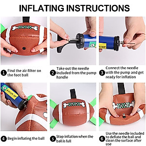 QDAN Dog Toys Football, Interactive Dog Toys for Tug of War,Superbowl Football Party Decorations Favor, Dog Water Toy, Durable Dog Balls for Small & Medium Dogs(8 inch)