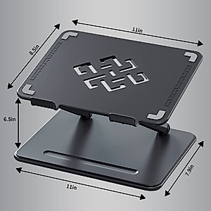 Laptop Stand , Ergonomic Laptop Stand for Desk Adjustable Height, Portable Laptop Riser Holds Up Compatible with MacBook More Laptops 10- 15.6 inches - Black