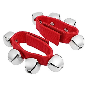 Coolrunner 6 Pcs Christmas Band Wrist Bells Bracelets Jingle Musical Ankle Bells Instrument Percussion Rhythm for Christmas Party Favors Festival Accessories for Kids
