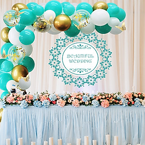 Teal Balloon Garland Kit - 122pcs Teal Balloon Arch Kit with Gold Butterfly, Turquoise Balloon Garland Kit for Birthday Graduation Wedding Baby Shower Engagement Festival Party