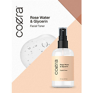 Coera Rose Water & Glycerin Spray for Face | 8 fl oz | Hydrating Facial Toner and Moisturizing Mist for Skin and Hair | Free of Parabens, SLS, & Preservatives | Packaging May Vary