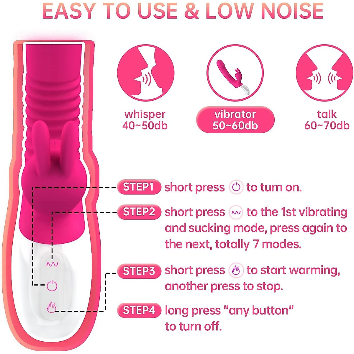HY27 Massager Foot Pleasure Gifts for Women Active Fun Machine - Female Adult Gift for Women Insert Tools, Soft and Realistic Sensual Toys (Pink)