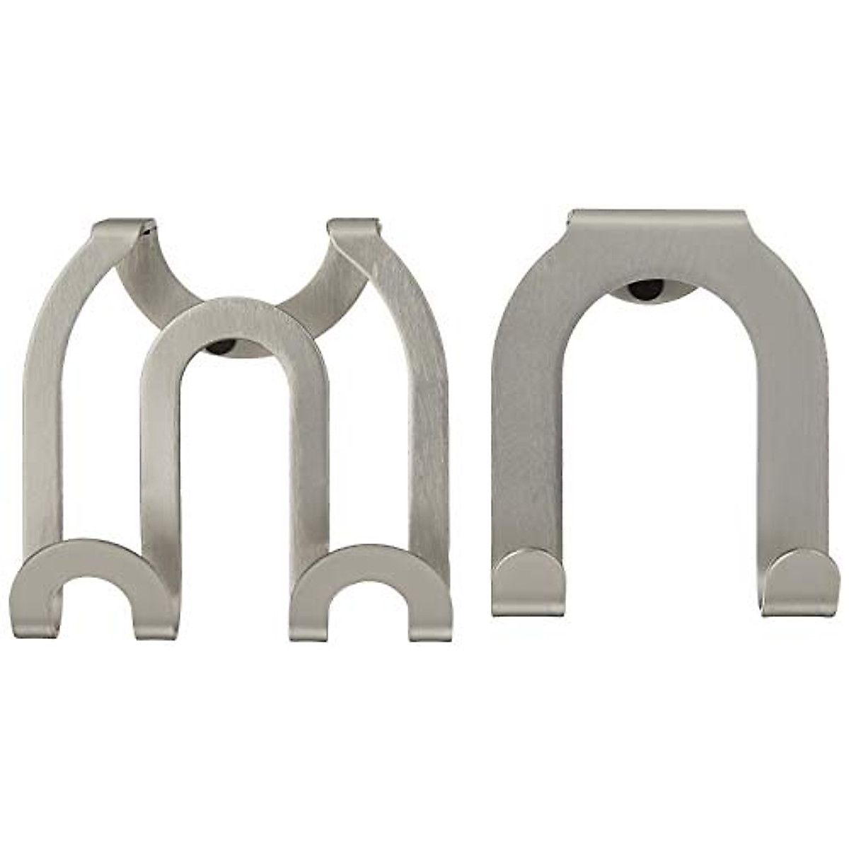 Spectrum Diversified Door Set of 2, Double Modern Kitchen & Bathroom Décor, Installation-Free Cabinet Hooks, 1 Set, Brushed Nickel