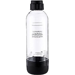 LEVIVO Water Bubbler Bottle, Unbreakable Plastic Bottle Bubbler, with lid and Bottom in Black, Content: Approx. 1