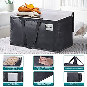 FabSpace Moving Boxes Heavy Duty Moving Bags with Strong Zippers and Handles Collapsible Moving Supplies, Storage Totes for Packing & Moving Storing 93L,8-Pack