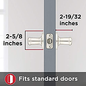 Kwikset 97300-728 Tustin Door Handle Lever with Traditional Wave Design for Home Bedroom or Bathroom Privacy in Polished Chrome