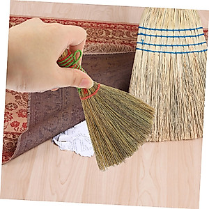 GANAZONO 4 pcs Small Broom Desk Cleaning Brush Mini Straw Broom Halloween Witch Broom Mini Halloween Broom Whisk Broom Hand Broom Table Broom The Witch Doll House Miscanthus Flower Office