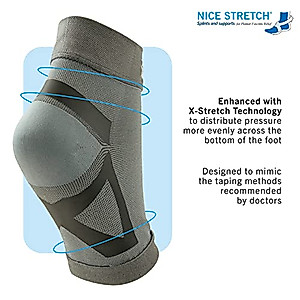 Brownmed - Nice Stretch Plantar Fasciitis Sleeve - Foot Compression Sleeve for Plantar Fasciitis & Achilles Tendonitis - Foot & Ankle Compression Brace for Arch Support - Small/Medium
