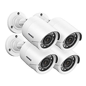 ANNKE 4 Packed 2.0MP 1080P 1920TVL Wired Security Camera Kits, HD TVI Add-on Outdoor CCTV Cameras, IR Night Vision, Weatherproof Housing, Home Surveillance Security Bullet Cam