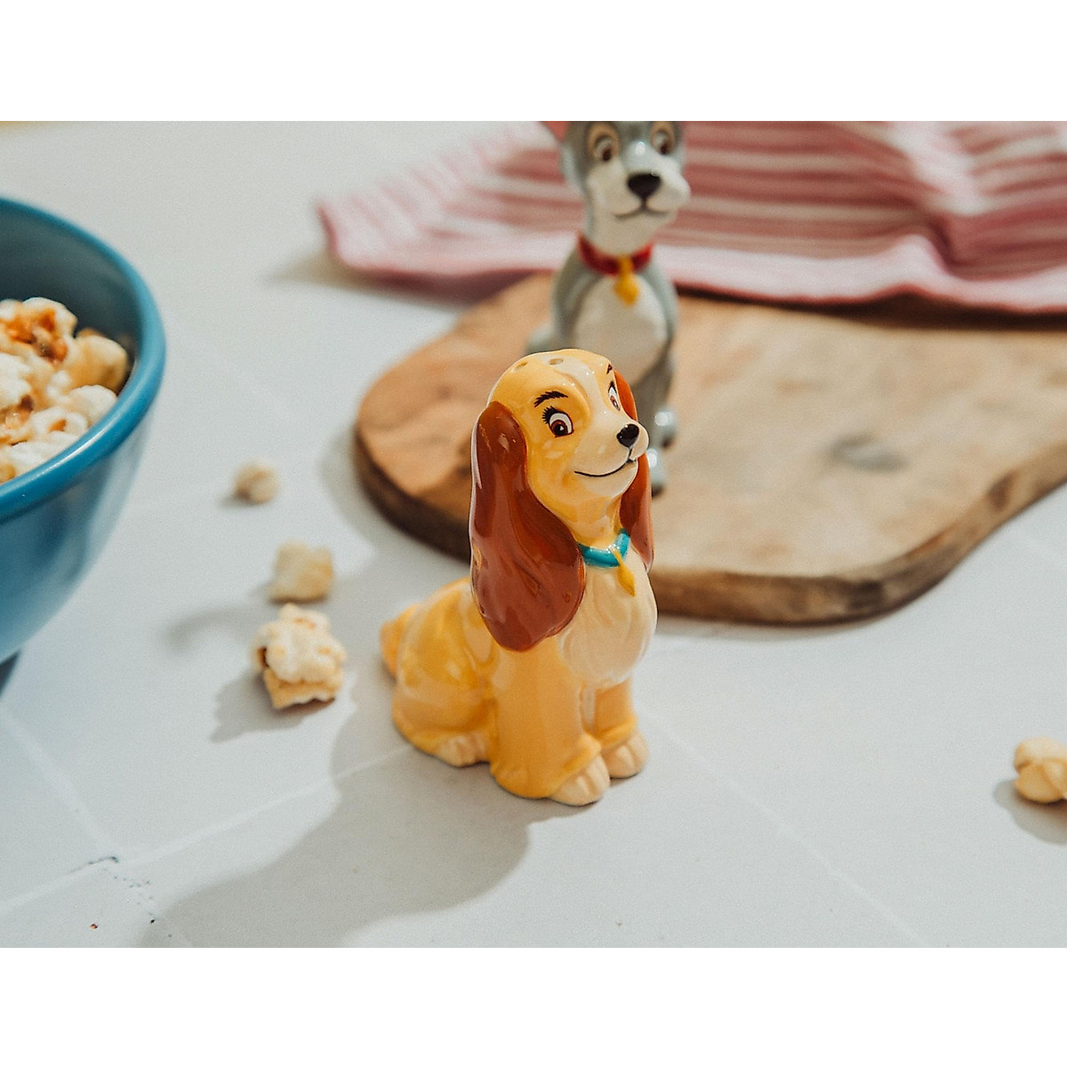 Disney Lady and The Tramp Ceramic Salt and Pepper Shakers, Set of 2 | Spice Dispenser Storage Canisters