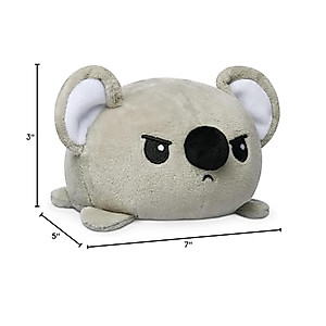 TeeTurtle - The Original Reversible Koala Plushie - Gray - Cute Sensory Fidget Stuffed Animals That Show Your Mood 3.5 inch