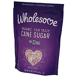 Wholesome Organic Cane Sugar, USDA Certified Organic, Fair Trade Certified, Gluten Free & Non-GMO, 16 Oz (Pack of 1)