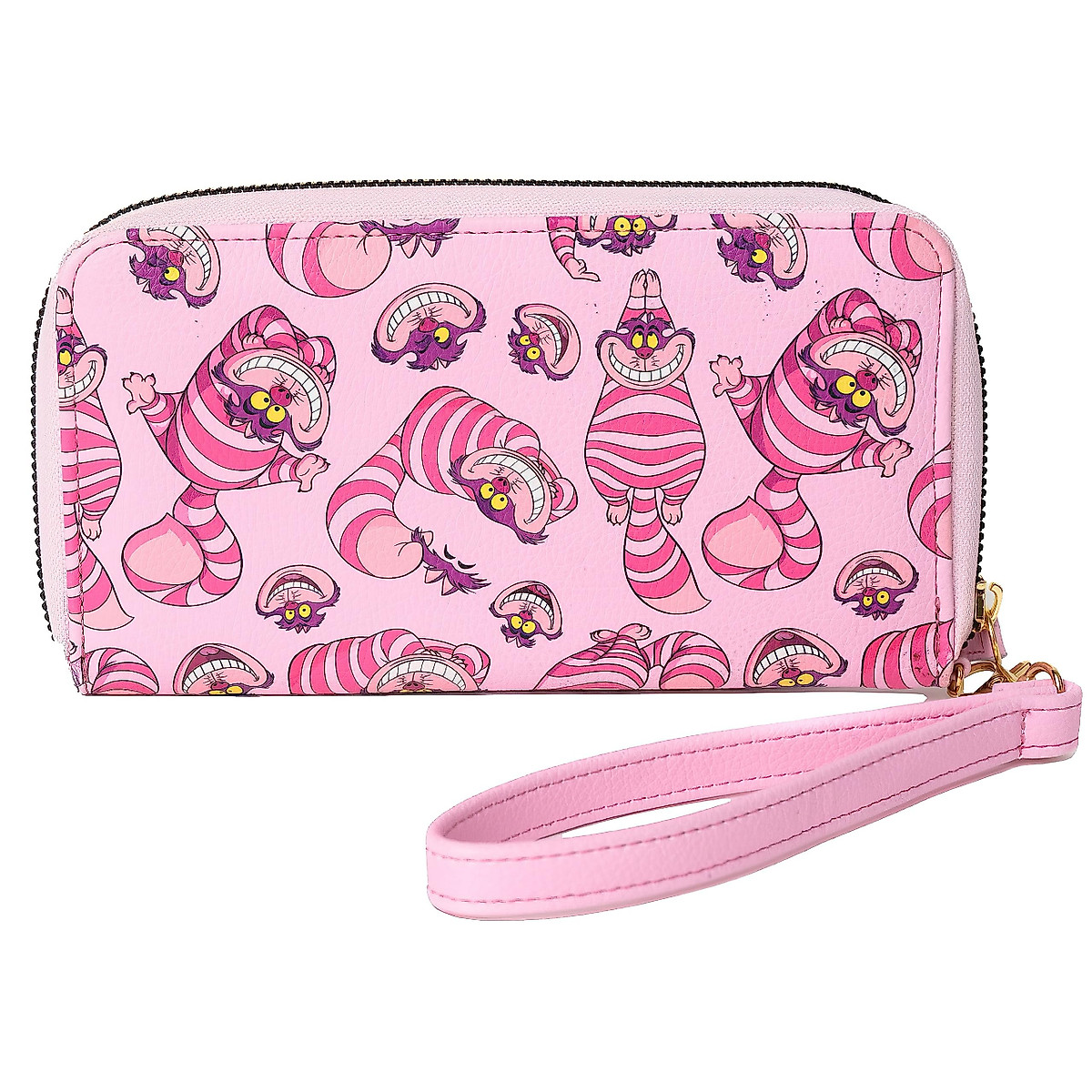Disney Wallet Wristlet Zip Clutch Faux Leather (Cheshire Cat Pink)