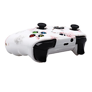 RALAN Pink Controller Skins for Xbox One, Silicone Controller Cover Skin Protector Compatible for Xbox Ones Controller (Pink Pro Thumb Grip x 2,Cat + Skull Cap &Cover Grip x 2) Blue Butterfly Pink