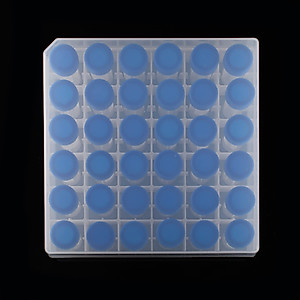 Eowpower 36Pcs 5ml Blue Cryo Tubes, Plastic Graduated Small Vials with Screw Caps Sample Tubes, with Silica Gel Gasket, DNAse/RNAse Free