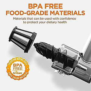 Juicer Machines, AAOBOSI Slow Masticating Juicer with Quiet Motor/Reverse Function/Easy to Clean Brush - Delicate Crushing Without Filtering - Cold Press Juicer for Fruit and Vegetable, Gray