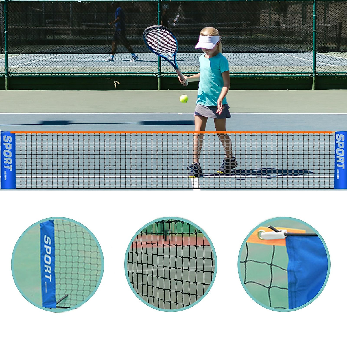 Ragyzity Badminton Pickleball Net, Polyester Badminton Net Replacement, Kids Adult Volleyball Training Net for Tennis, Volleyball, Only Tennis Net,No Include Pole (3.1m)
