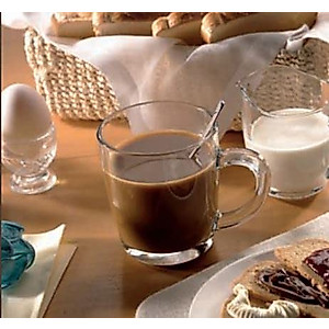 Clear Glass Coffee mugs, 11.5 Ounces- Glass Coffee Cups with Handle, Cappuccino, Espresso, Tea, Latte Cups, Cups for Drinking Hot Beverages, Large Capacity, 2 Pack (Clear)