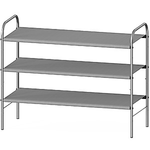 Simple Houseware 3-Tier Shoe Rack Storage Organizer, Grey