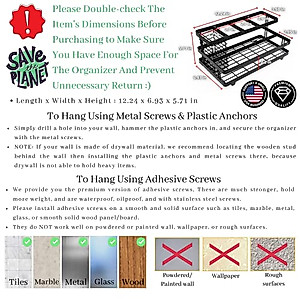 Premium Hair Tool Organizer Wall Mount, Hair Basket, 5 Compartments, Stainless Steel. Large Bathroom Sink Organizer Countertop. Hair Dryer Storage Organizer Under Sink. Hair Utensil Holder. Black