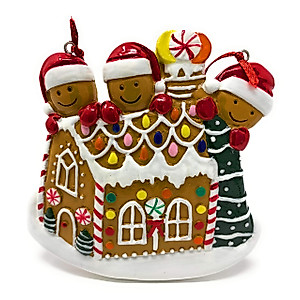 Christmas Ornaments Tree Decorations Gingerbread House Ornament Holiday Home Decor Ginger Bread Man Decoration Keepsake 2020 with a Black Pen Marker to Personalized - 3 Gingerbread Man