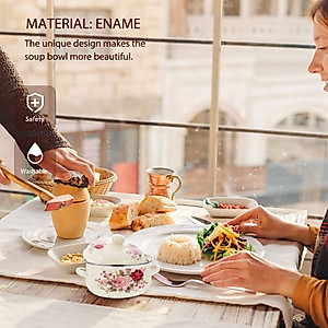 Hemoton Enamel Soup Pot Induction Stew Pot Enamel Milk Pan Ceramic Bean Pot Ceramic Soup Skillet Non Stick Stock Pot French Soup Bowls Enamelled Steel Cookware Warmer Soup Steamer Ceramics