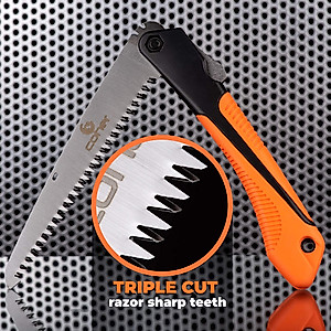 Folding Saw, 8 Inch Rugged Blade Hand Saw, Best for Camping, Gardening, Hunting | Cutting Wood, PVC, Bone, Pruning Saw with Ergonomic Non-Slip Handle Design