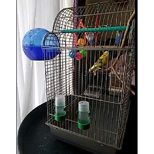 4Pcs Automatic Bird Feeders, Bird Water Dispenser for Cage, Bird Water Feeder Bottles Bird Drinker Container Hanging Seed Food Dispenser Water Clip for Parrots Budgie, Cockatiel, Lovebirds Finch