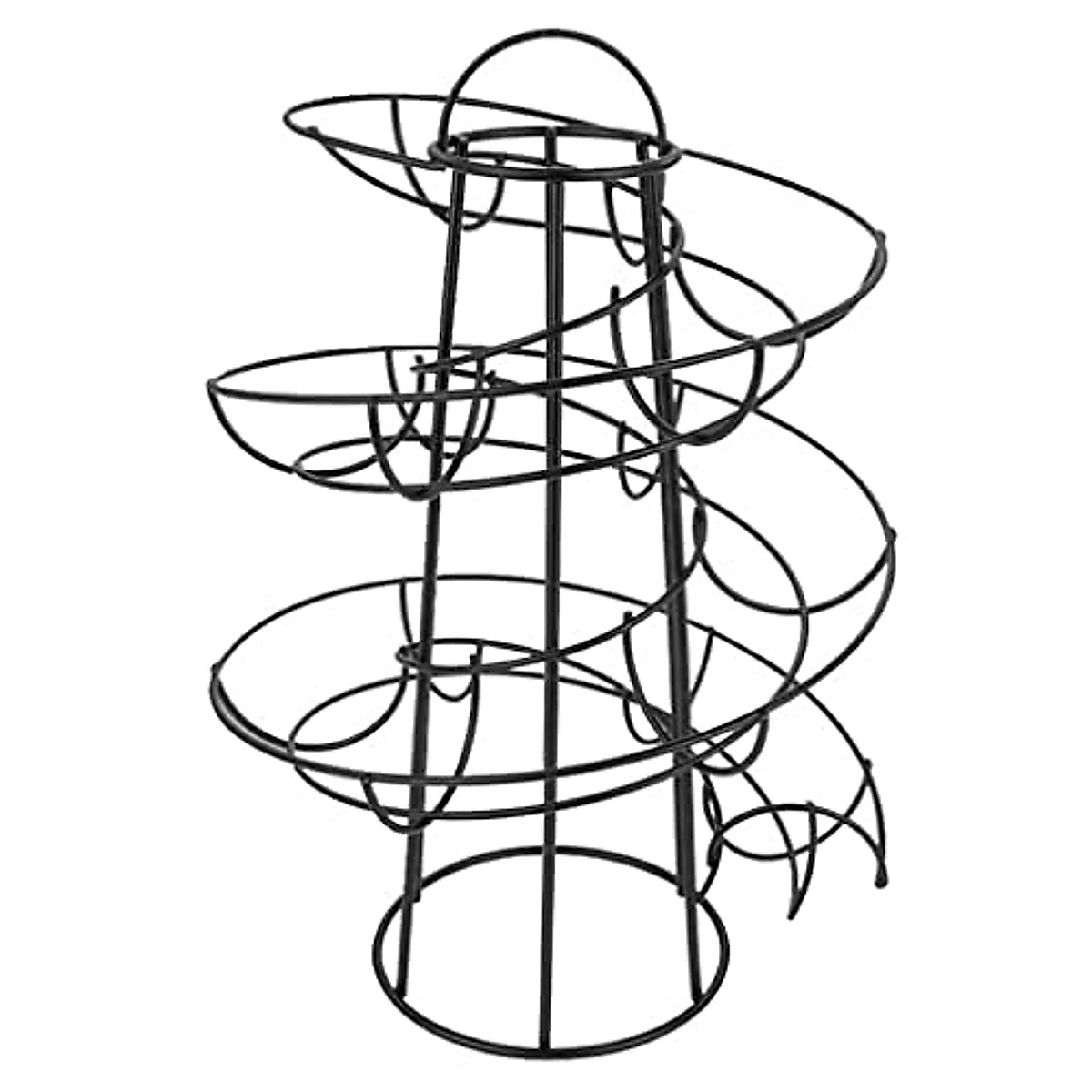 homozy Modern Spiral Egg Skelter Holder Wire Rack Up to 24 Eggs Free Standing - Black, 18x30.5cm