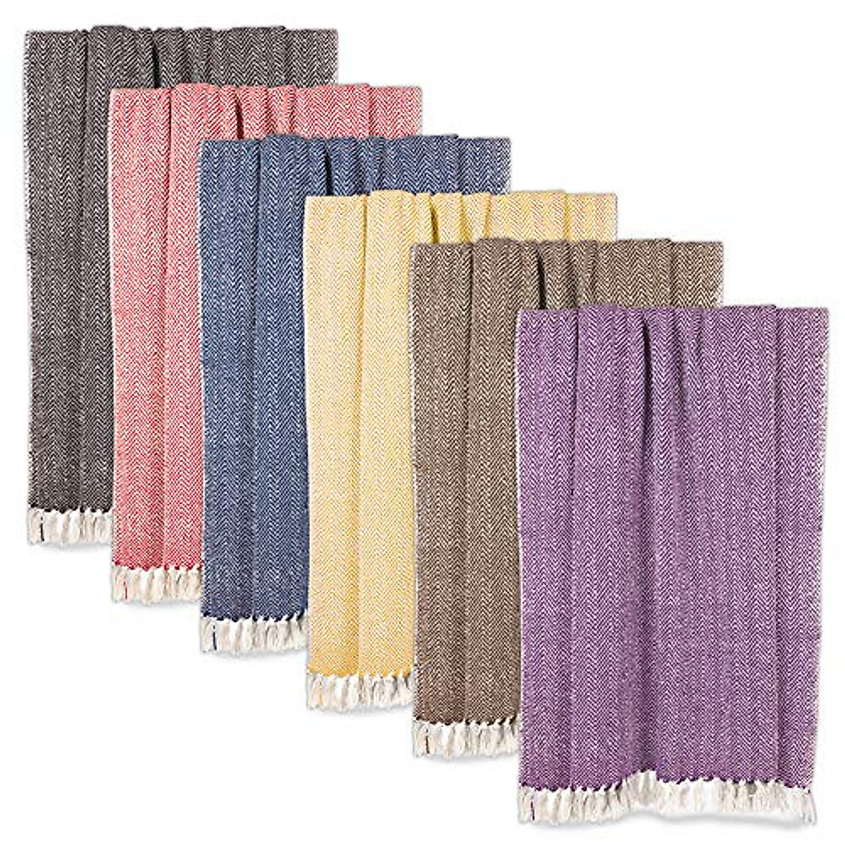 DII Chevron Throw Collection Handloomed Cotton, 50x60, Black