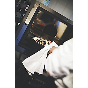 Professional Secrets Chef's Kitchen Towel - Designed in Sweden Cooking Essentials, 100% Super Absorbent Cotton Dish Cloths for Drying, Cleaning, Insulating, Gripping, Covering - White. 2-Pack