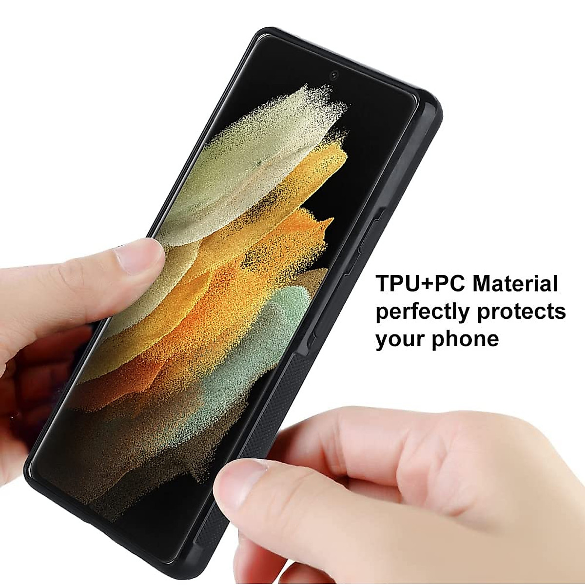 SAKUULO for Samsung Galaxy S21 Ultra Case, [Screen Protector + Kickstand] Purple Butterfly Design,Tire Texture Anti-Slip Shockproof Lightweight Protective Case for Galaxy S21 Ultra 6.8 Inch (2021)