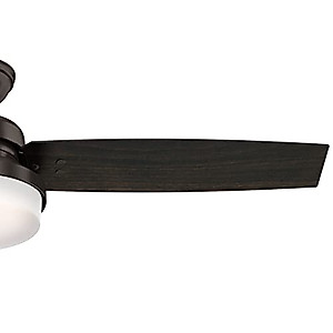 Hunter Fan Company Sentinel 52-inch Indoor Premier Bronze Modern Ceiling Fan With Bright LED Light Kit, Remote Control, and Reversible WhisperWind Motor Included