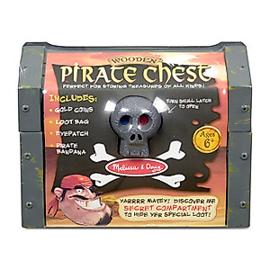 Melissa & Doug Wooden Pirate Chest Pretend Play Set