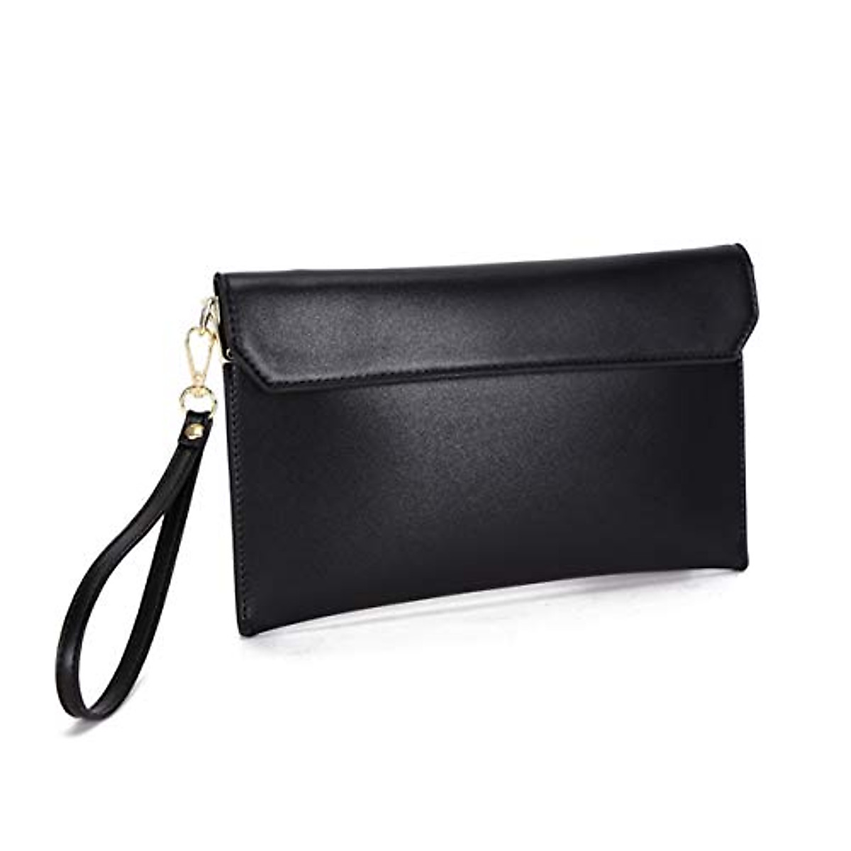 Covelin Women's Wristlet Clutch Handbag Genuine Leather Envelope Evening Shoulder Bags Black