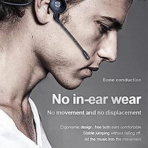 Bone Conduction Headphones Wireless Bluetooth Headset, Open Ear Stereo Music Sweat Resistant Answer Phone Call, for Game, Office, Home,Pink