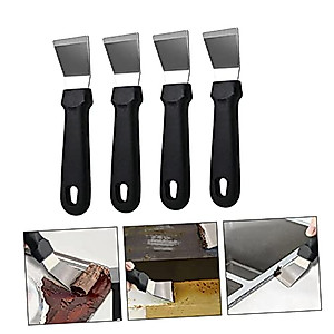 PRETYZOOM 4pcs Cleaning Blade Tools Razor Floor Scraper Tile Floor Scrapers Glue Tile Adhesive Removal Paint Squeegee Jar Opener Tool Floor Tile Cleaning Scraper Cement Stainless Steel Black