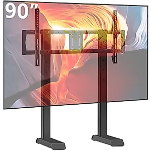 TAVR Ultra Strong Universal TV Stand Base for 55-90 Inch TVs Hold up to 150 lbs, Heavy Duty Height Adjustable Table Top TV Mount Stand with Tempered Glass Base, Max VESA 800x400mm, Black