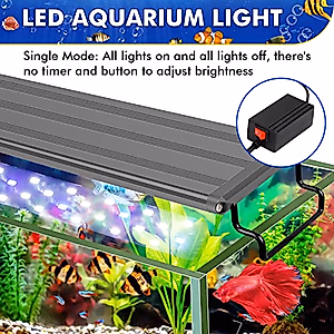 fishkeeper Aquarium Light, 14W Full Spectrum LED Fish Tank Light with Extendable Brackets, for 25"-33" Freshwater Fish & Planted Tank Multi-Color