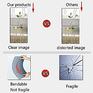 Full Body Length Mirrors for Walls, 15.7x12 4pcs Acrylic Plexiglass Mirror Stickers Wall-Mounted Stick On Frameless Makeup Large Long Mirror Home Workout Gym Hallway Dorm Floor Tile Self Adhesive