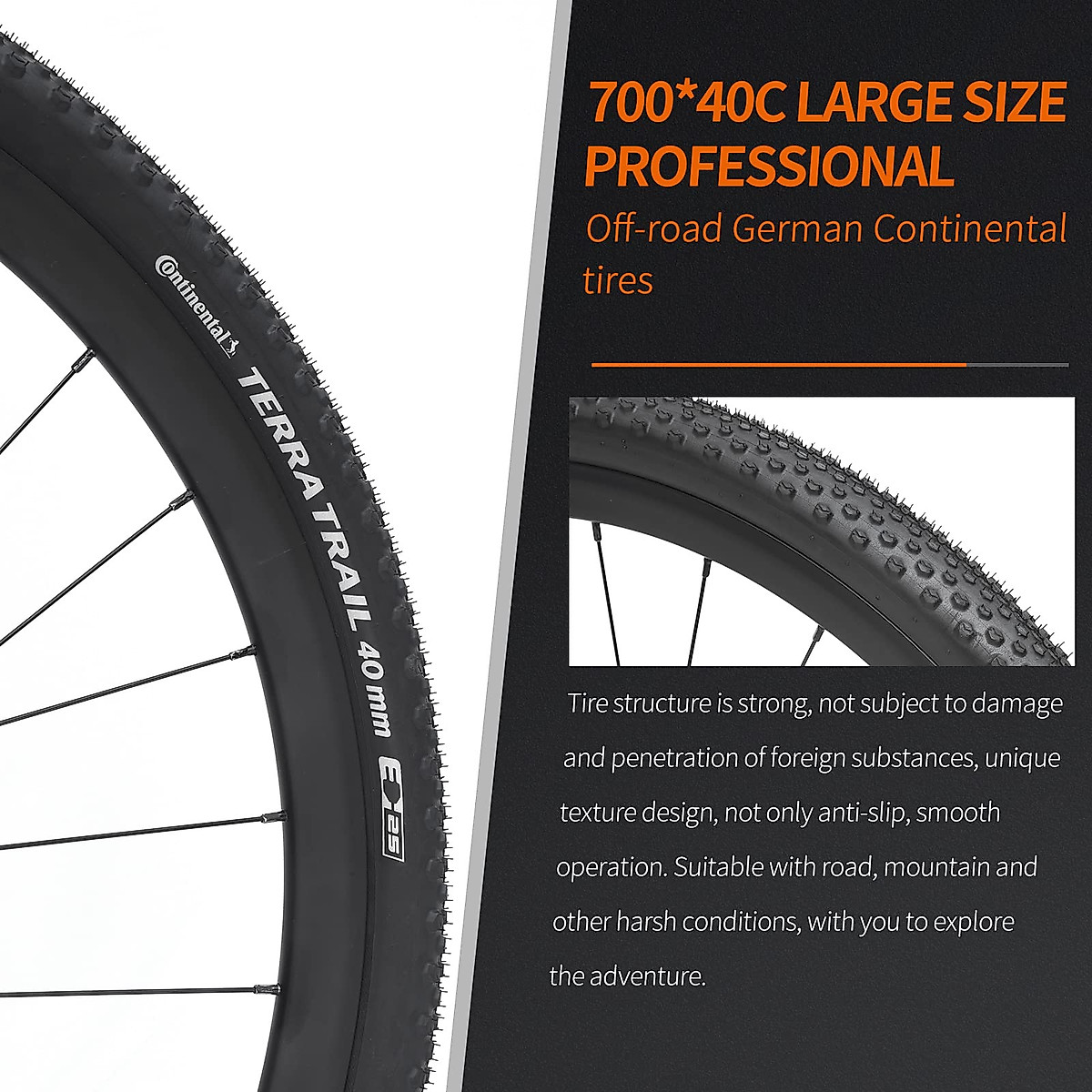 SAVADECK Carbon Gravel Road Bike,T800 Carbon Gravel Dis Brake Bicycle with Professional Adventure Shimano GRX400 20 Speed Groupset and Extra Wide Tires 700CX40C for Various Road.(Black 56cm)