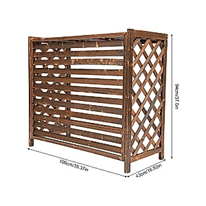 Air Conditioner Fence Screen, Privacy Fence for Garbage Cans, Air Conditioner Fence for Outside Units, Fir Wood Privacy Fence Panels for Outside, Privacy Screen Kit (39.37 * 16.93 * 37.01in)